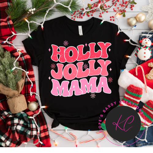 Holly Jolly Mama Snowflakes TRANSFER – Cope's Sassy Creations